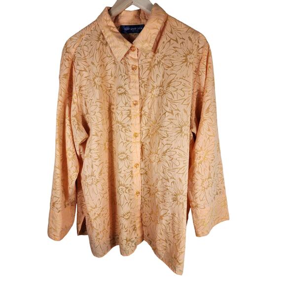 Susan Graver | Tops | Susan Graver Style Orange Textured Semi Sheer ...